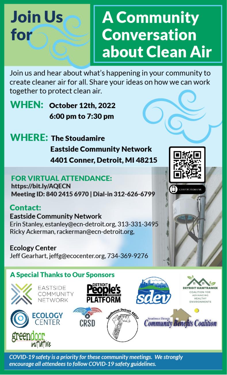 Oct. 12th: A Community Conversation About Clean Air | Ecology Center